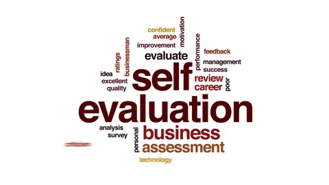 Self evaluation animated word cloud, tex... | Stock Video | Pond5