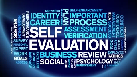 Self Evaluation animated word cloud,anim... | Stock Video | Pond5