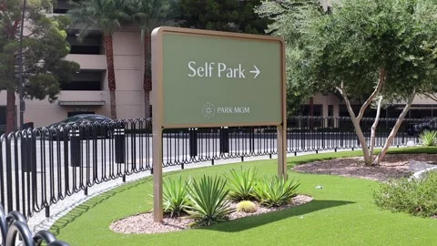 Self parking sign directing drivers to t... | Stock Video | Pond5