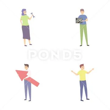 Realization Clip Art Realization Icons Set Cartoon Vector Self Stock