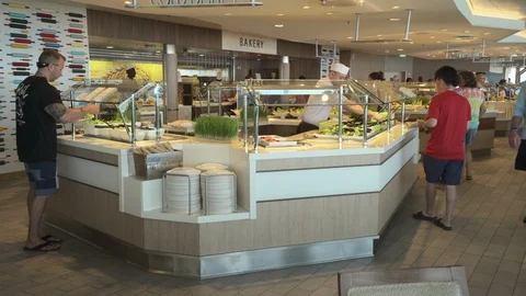 Self service restaurant interior. Buffet... | Stock Video | Pond5