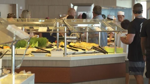 Self service restaurant interior. Buffet... | Stock Video | Pond5