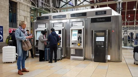 Self service ticket machines inside Padd... | Stock Video | Pond5