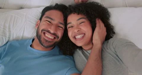 Selfie, love and happy influencer couple... | Stock Video | Pond5