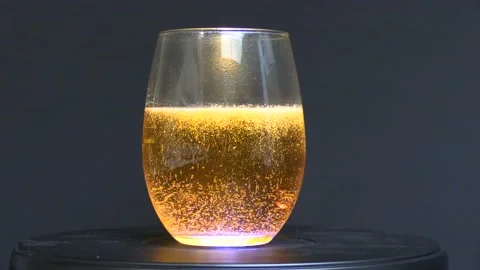 seltzer fizzing in a glass | Stock Video | Pond5