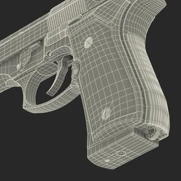 Semi Automatic Pistol Beretta 92F ~ 3D Model #90891686