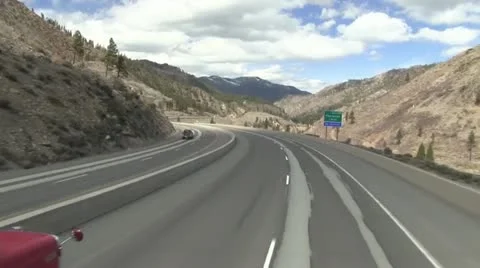 semi truck ,freeway,mountain highway, el... | Stock Video | Pond5