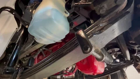 Semi truck front suspension spring hange... | Stock Video | Pond5