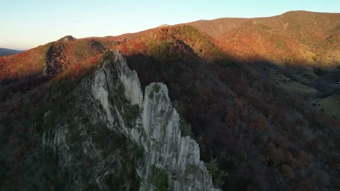 Seneca Rocks Drone Fall Climbers Summit ... | Stock Video | Pond5