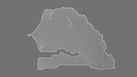 Senegal map - cartoon. Regions. Grayscal... | Stock Video | Pond5
