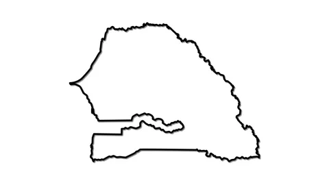 Senegal map, country territory outline s... | Stock Video | Pond5