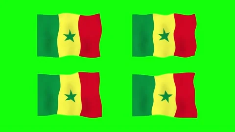 Senegal Waving Flag 2D Animation on Gree... | Stock Video | Pond5