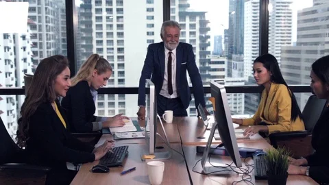 Senior leader giving advice speech to te... | Stock Video | Pond5