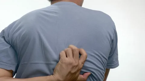 Senior man scratching his back with a ba... | Stock Video | Pond5