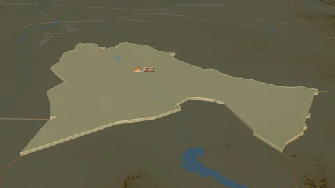 Sennar extruded. Sudan. Stereographic re... | Stock Video | Pond5