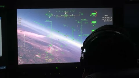 Sensor operator controlling MQ-9 Reaper ... | Stock Video | Pond5