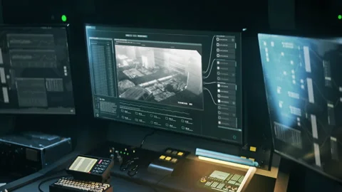 Sensors system observing the military as... | Stock Video | Pond5