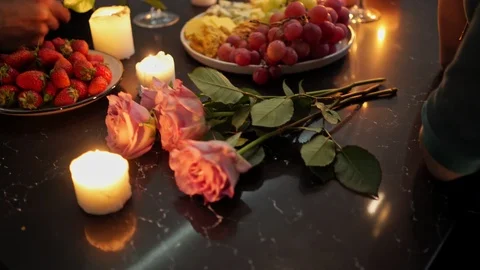 Sensual playful loving couple having din... | Stock Video | Pond5