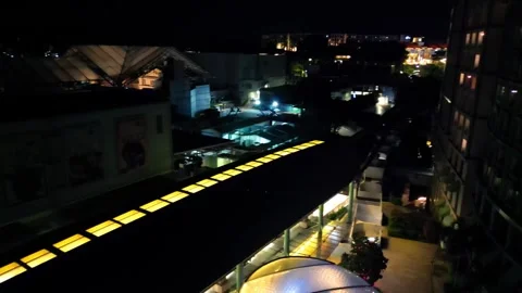 Sentosa at night aerial view of resorts | Stock Video | Pond5