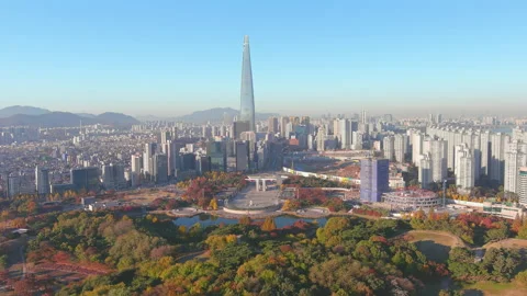 Seoul: Aerial view of capital city of So... | Stock Video | Pond5