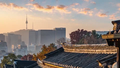 Seoul South Korea time lapse, sunrise at... | Stock Video | Pond5