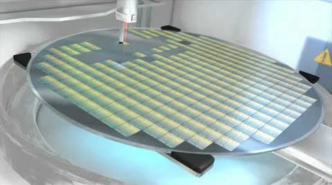 Separating a silicon wafer into individu... | Stock Video | Pond5