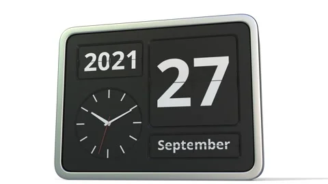 September 28 date on the flip clock cale... | Stock Video | Pond5