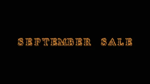 September Sale fire text effect black ba... | Stock Video | Pond5
