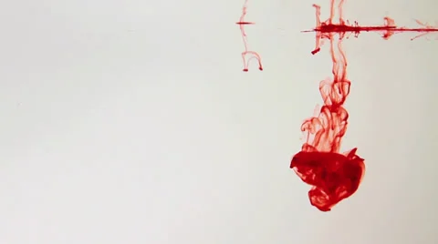 Sequence of Drops of Blood Land in Water... | Stock Video | Pond5