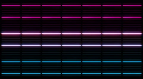 Sequenced Light Tube VU Meter Wall Loop | Stock Video | Pond5