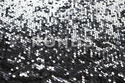 Sequin fabric texture. Shiny silver sparkling background. Clothing ...