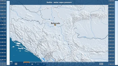Serbia - water vapor pressure, English l... | Stock Video | Pond5