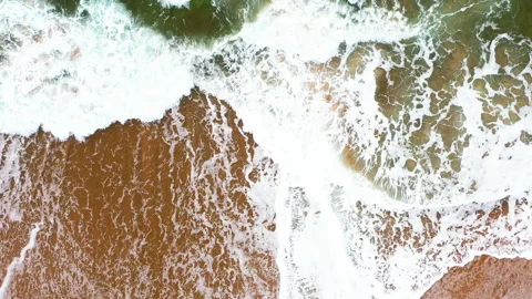 Serene Aerial View of an Empty Ocean Bea... | Stock Video | Pond5