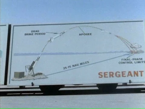 The sergeant missile is launched into th... | Stock Video | Pond5