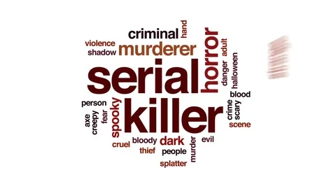 Serial killer animated word cloud, text ... | Stock Video | Pond5