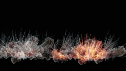 Series of spectacular explosions isolate... | Stock Video | Pond5