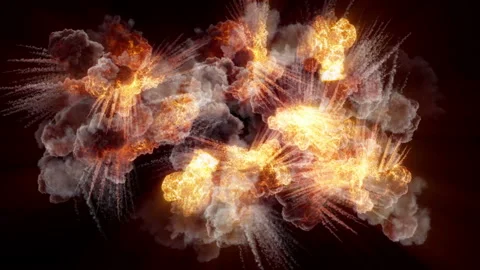 Series of spectacular explosions isolate... | Stock Video | Pond5