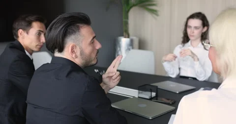 Serious handsome professional man talkin... | Stock Video | Pond5