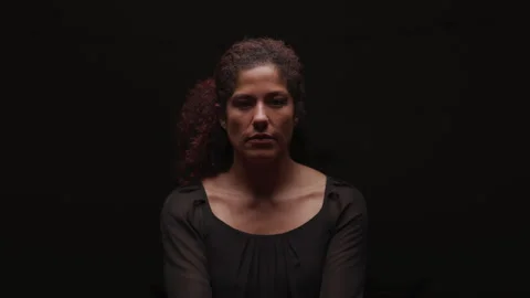 Serious Portrait of a Beautiful Woman in... | Stock Video | Pond5