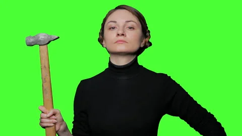 serious woman looks with a stern look an... | Stock Video | Pond5