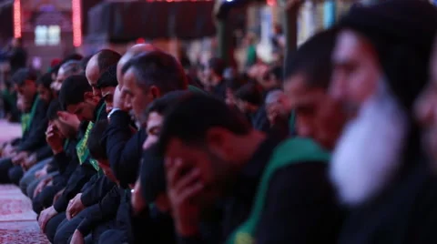 Servants crying for Imam Hussein inside ... | Stock Video | Pond5
