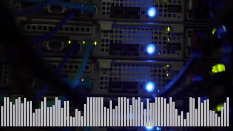 Server rack with blinking lights and sou... | Stock Video | Pond5