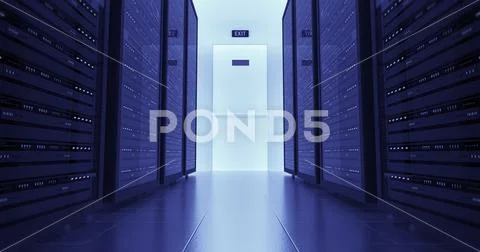 Server Racks In a Modern Data Center. Technology Related 4K Cg Render ...