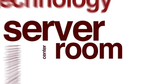 Server room animated word cloud. | Stock Video | Pond5