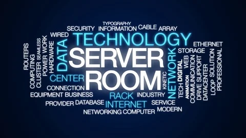 Server room animated word cloud. Kinetic... | Stock Video | Pond5