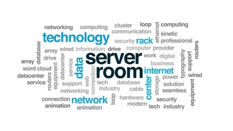 Server room animated word cloud. Kinetic... | Stock Video | Pond5