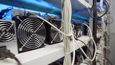 Server room for crypto currency mining f... | Stock Video | Pond5