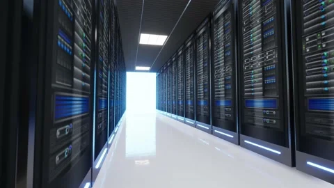 server room of a data center or ISP | Stock Video | Pond5