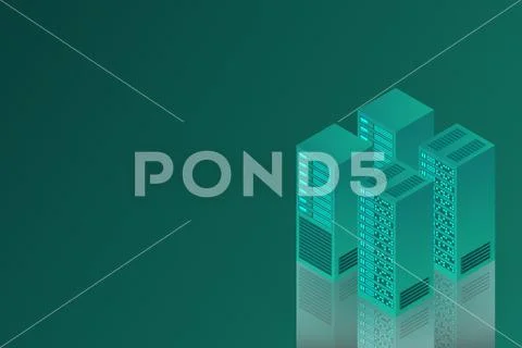 Server room isometric, Cloud storage data, Data center, Big data processing a: Royalty Free ...