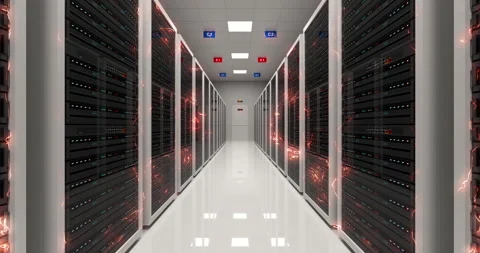 Server room in modern data center. Elect... | Stock Video | Pond5